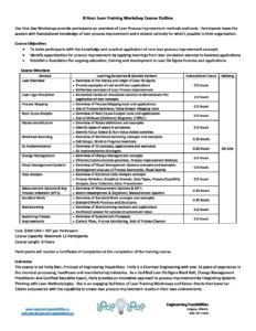 8 Hour Lean Workshop Course Outline | Engineering Possibilities